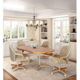 Caster Chair Company 5-Piece 42x[54/72] Oak Caster Castor Dining Set ...
